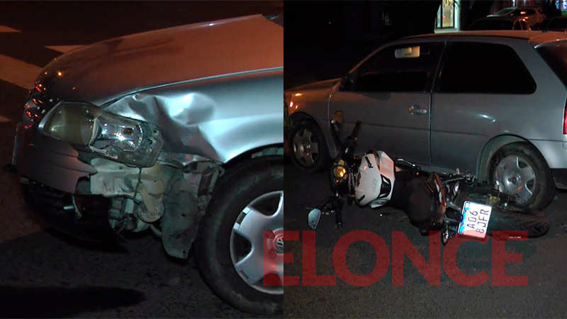 Choque entre moto y auto: el motociclista debió ser hospitalizado ...