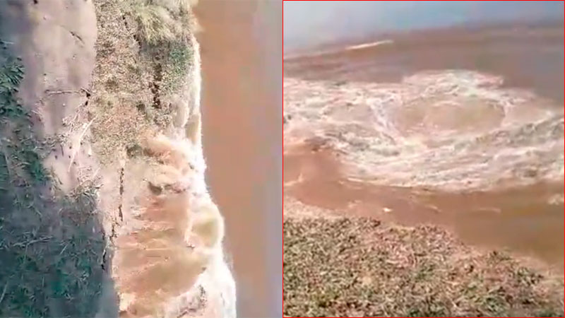 Video: el impactante desprendimiento de tierra y el remolino en el río ...