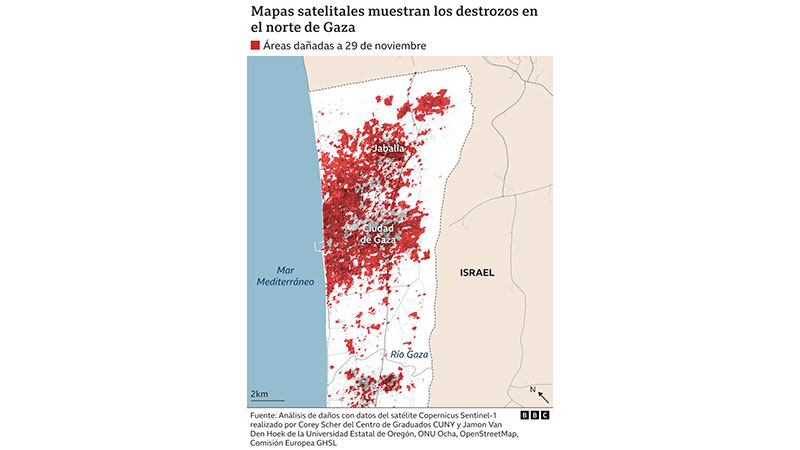 Imágenes satelitales que muestran la magnitud de la destrucción causada en Gaza | Elonce.com